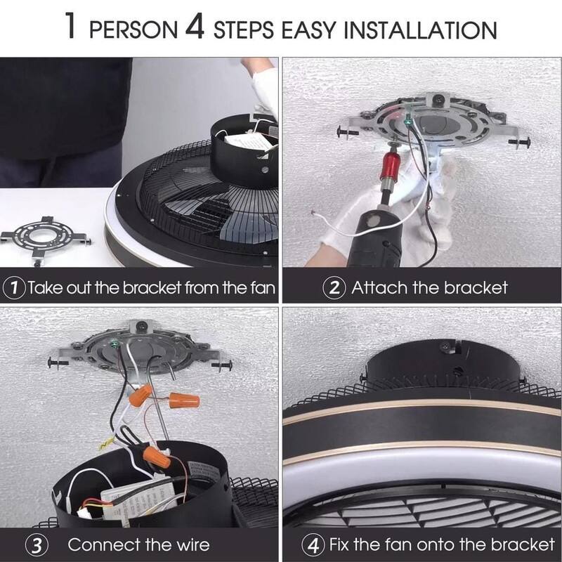 20 in. Indoor Integrated LED Ceiling Fan with Light Flush Mount Low ...