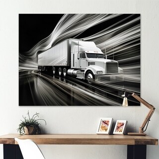Designart "Truck 53Ft Translucent Rhythms I" Transportation Wall Decor ...