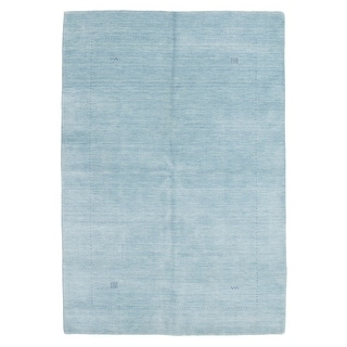 ECARPETGALLERY Hand Loomed Gabbeh Luribaft Light Blue Wool Rug - 6'0 x ...