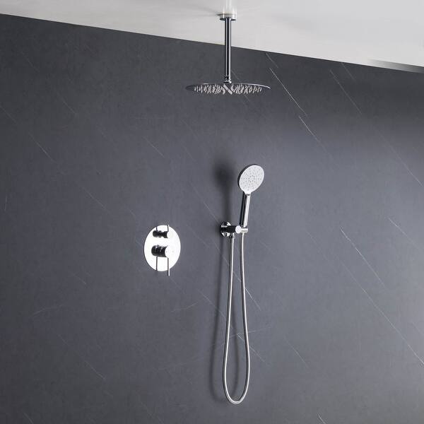 Circular Pressure Balanced Ceiling Mounted 2-Function Shower System ...