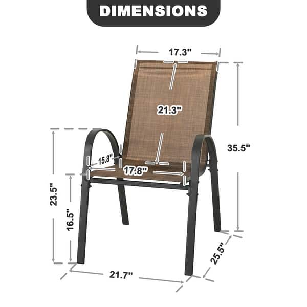 Patio 4-Piece Textilene Dining Chairs with Armrests and Stackable ...