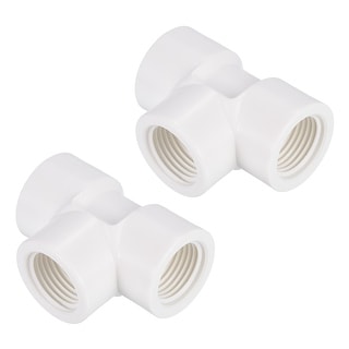 2Pcs UPVC Pipe Fitting 1/2PT Female Thread Tee Socket Hose Connector ...