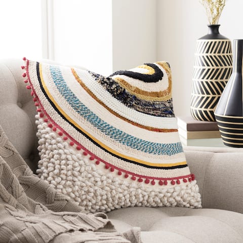 Artistic Weavers Carlile Embroidered Boho Stripe Throw Pillow ...