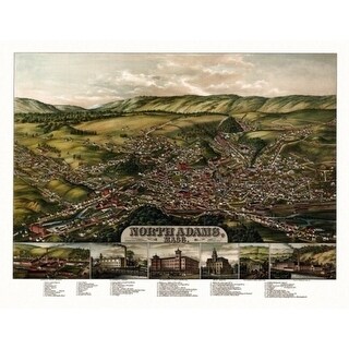 Vintage Map Of North Adams Massachusetts 1881 Berkshire County Poster ...