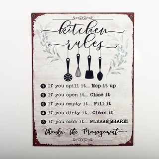 Kitchen Rules With Text Sign - Bed Bath & Beyond - 40311428