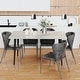 UNHO Modern Dining Table with Slate Stone Top and Metal Legs Rectangle ...