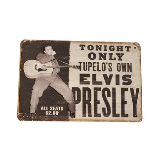Elvis Presley Tonight Only Metal Tin Sign 8" x 12" - 8" x 12" - Bed ...
