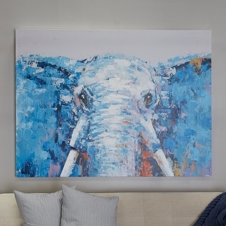 Blue Canvas Elephant Wall Decor - Bed Bath & Beyond - 37606803