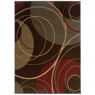 4'x6' Brown and Red Abstract Area Rug - 3'6" - Bed Bath & Beyond - 34058053