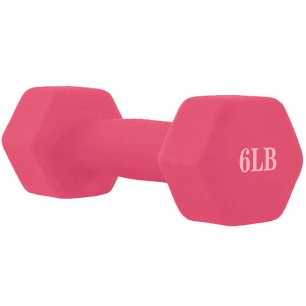 A Pair Dumbbell Barbell Neoprene Coated Weights 6 Pound Pink - 12lbs ...