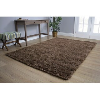 Shag Collection - Brown Solid Comfy Rug - Bed Bath & Beyond - 31316268