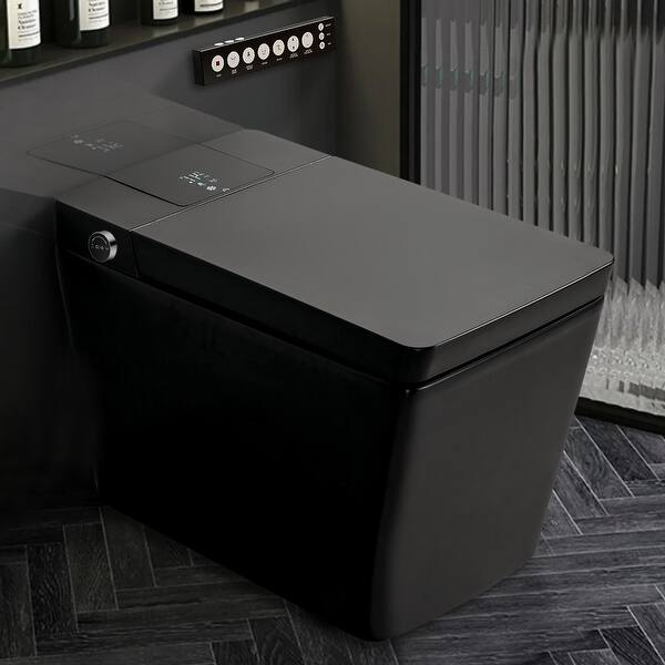 One-piece 1.28 GPF Dual Flush Square Smart Toilet with Remote Panel ...