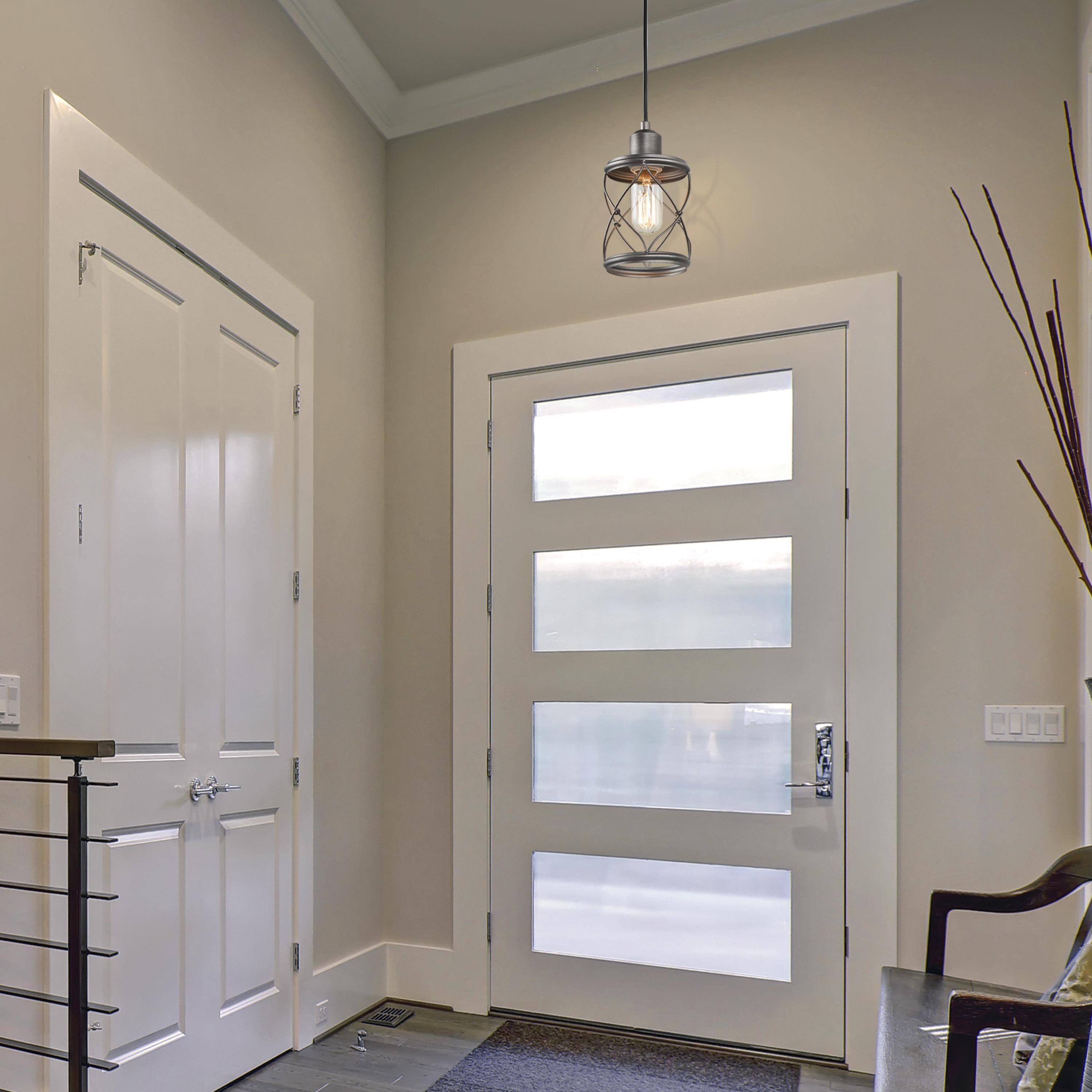 Modern Farmhouse 1-Light Metal Cage Pendant for Kitchen Island - D5"*H7 ...