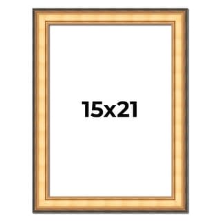 15x21 Frame Gold Plein Aire Solid Wood Picture Frame Width 2 Inches ...