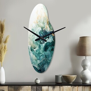 Designart - Teal Gold Minimalism Serenity In Motion - Minimalism Large ...