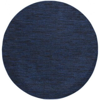 6' X 6' Midnight Blue Round Non Skid Indoor Outdoor Area Rug - 6' x 7 ...