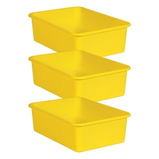 Teacher Created Resources Yellow Large Plastic Storage Bin, Pack of 3 ...