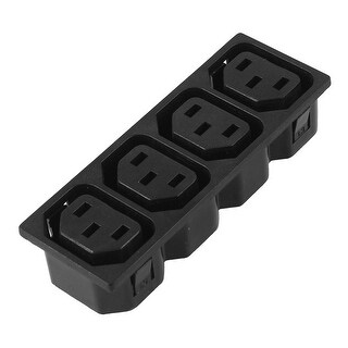 Black PCB Mount IEC320 C13 Inlet Power Plug Socket Adapter AC 250V 10A ...