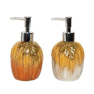 Ceramic Classic Harvest Pumpkin Soap Dispenser Set of 2 Fall Decor ...