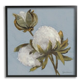 Stupell Cotton Flower Blooms Painting Framed Giclee Art by Liz Jardine ...