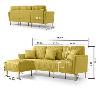 Reversible Back Sectional Sofa Couch for Small Apartment L Shape Sofa ...