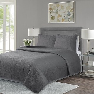 HIG 3 PCS Bedspread Set, Brushed Microfiber, Queen - Bed Bath & Beyond ...