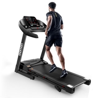 2.5HP Folding Electric Treadmill with LED Display and Cup Holder - Bed ...