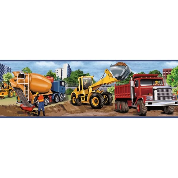 Brewster TOT46461B Elbow Grease Yellow Heavy Machinery Portrait Border ...