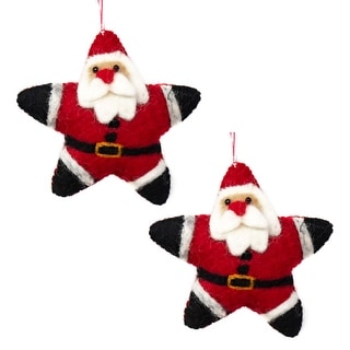 Set of STAR Santa Handmade Felt Ornaments - Bed Bath & Beyond - 36267586