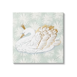 Stupell Glam Crown Swan Patterned Canvas Wall Art by Ziwei Li - Bed ...