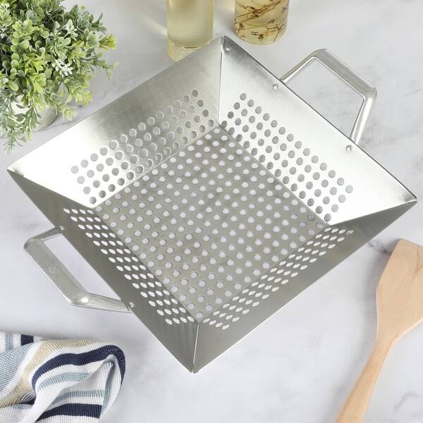 12 Inch Square Cast Aluminum BBQ Grill Topper with Handles - Bed Bath ...