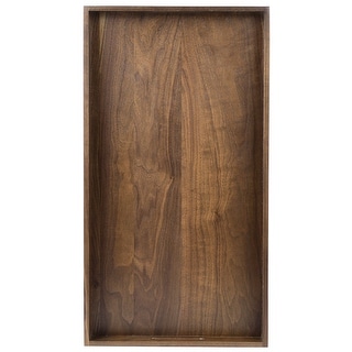 Rectangle Black Walnut Wood Serving Tray Ottoman Tray - Bed Bath ...