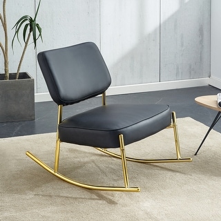 Black 25" Armless Rocking Chair with Metal Legs - Bed Bath & Beyond ...