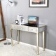 Gold Dressing Table with Glass Top and 3 Drawers Storage and Anti ...