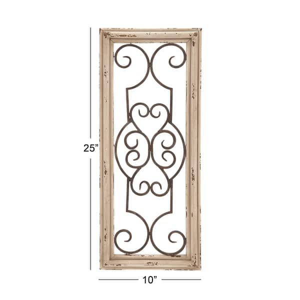 white scrollwork metal bracket