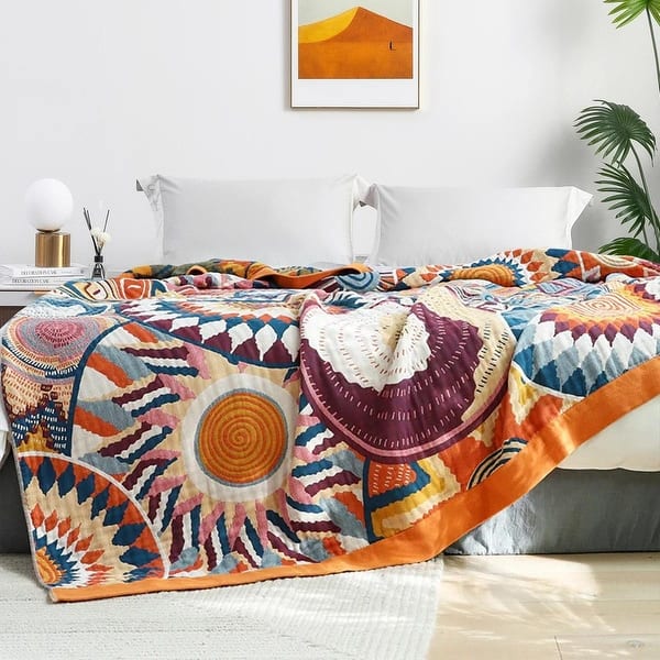 floral bed throw