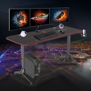 FlexiSpot Gaming Desk 63" W Home Office Computer Table Fully Covered ...