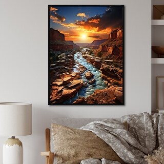 Designart "Majestic Stormscape" Storms Framed Wall Art Living Room ...