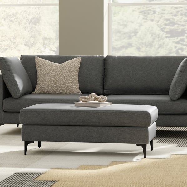 WYNDENHALL Lana Large Rectangular Ottoman in Tightly Woven Performance ...