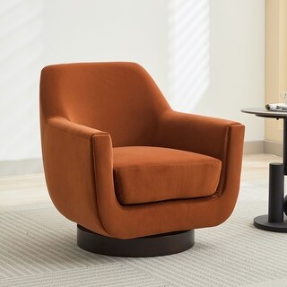 U-shaped Fully Assembled Swivel Chair Velvet Accent Chair Armchair ...