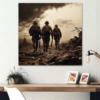 Designart "Vintage Wwii Military Wars Legacy " Military Wall Art - Bed ...