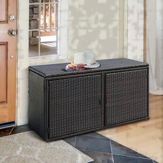 90 Gallon Garden Patio Rattan Storage Container Box - Bed Bath & Beyond ...