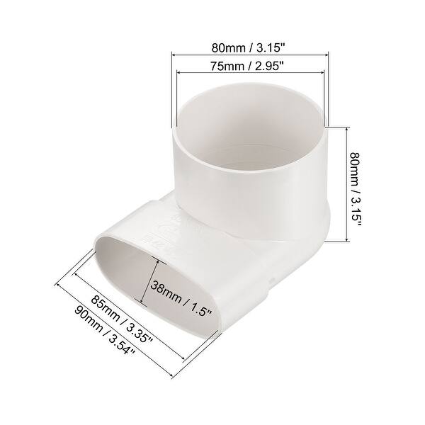 1Pcs PVC Water Pipe 90 Degree Reducing Elbow Coupling Fitting 85x75mm ...