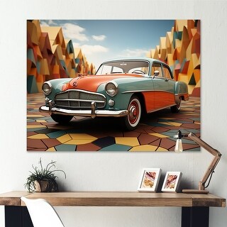 Designart "Cubist Interpretation Of A Vintage Car" Car Vintage Wall Art ...