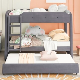 Kiera Twin over Twin Upholstered Bunk Bed - Bed Bath & Beyond - 35459484