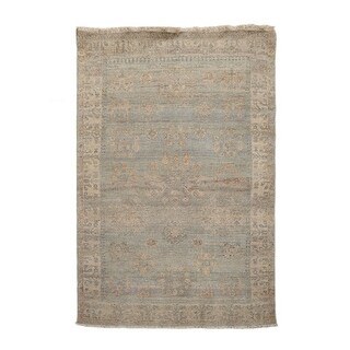 Hand Knotted Afghan Oushak Slate Wool Traditional Oriental Area Rug - 4 ...