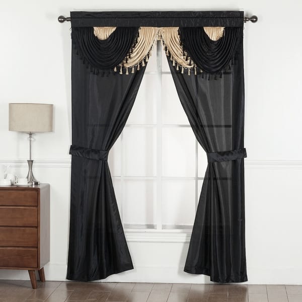 Extra Wide Regal Satin Window Curtain In A Bag Set - Bed Bath & Beyond ...