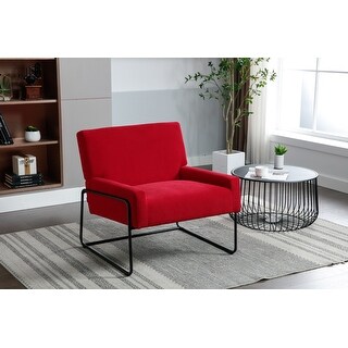 Industrial Slant Armchair Sofa Velvet Single Sofa Accent Couch with ...