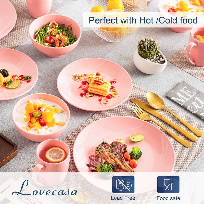 LOVECASA 16-Piece Porcelain Dinnerware Set (Service for 4) - Overstock ...