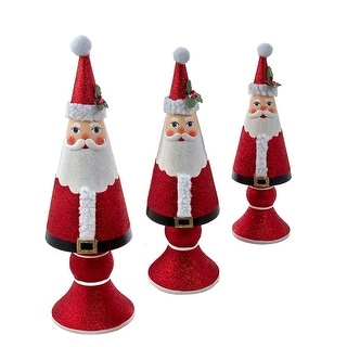 Kurt Adler 10-14-Inch Wooden Santa Tree Table Pieces, 3 Piece Set - Bed ...